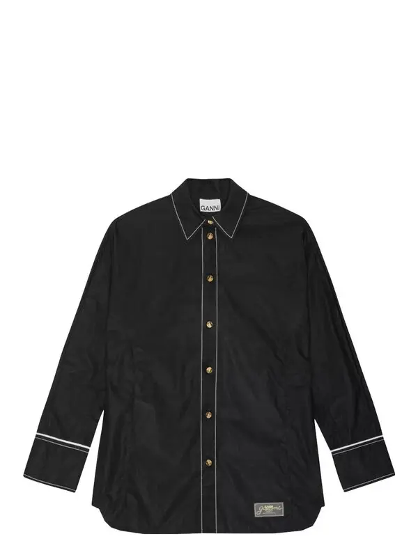 GANNI Contrasting Shirt - Black