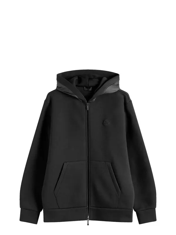 Moncler Light Interlock Zip Up Hoodie - Black