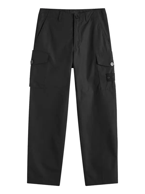 Stone Island Ghost Piece Weatherproof Canvas Cargo Pants - Black