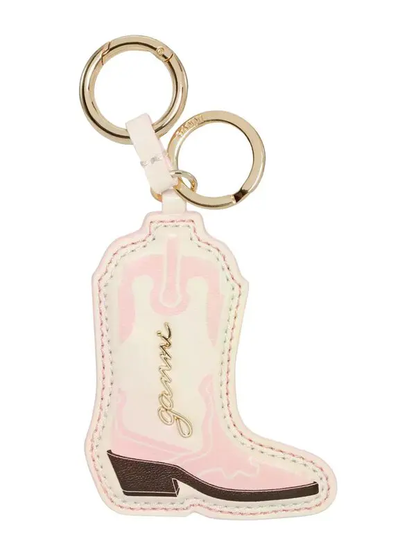 GANNI Western Boot Keyring - White