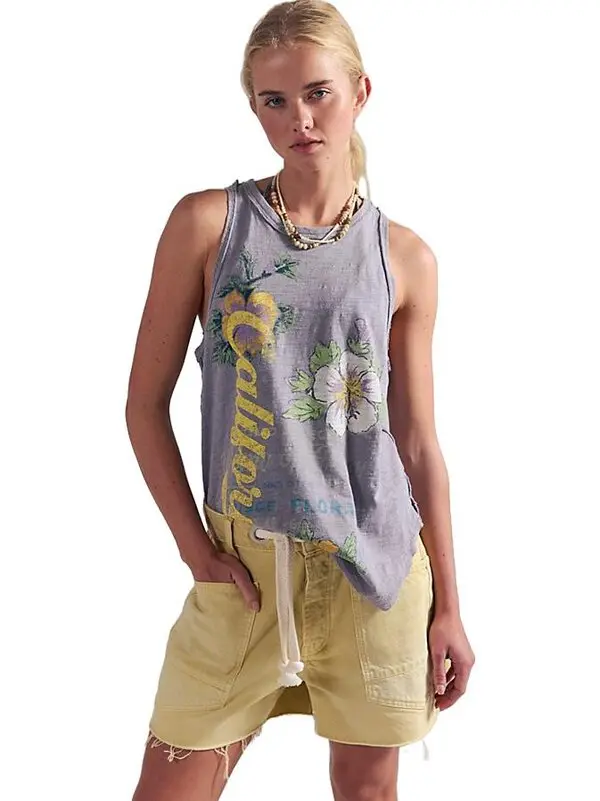 Free People We The Free Rosie Graphic Tank - Grey Combo