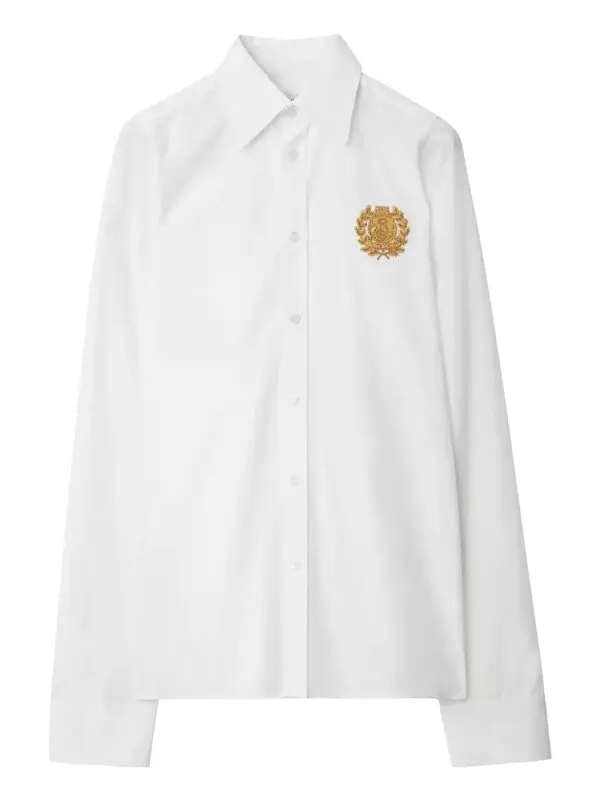 Burberry Logo-embroidered Shirt - White