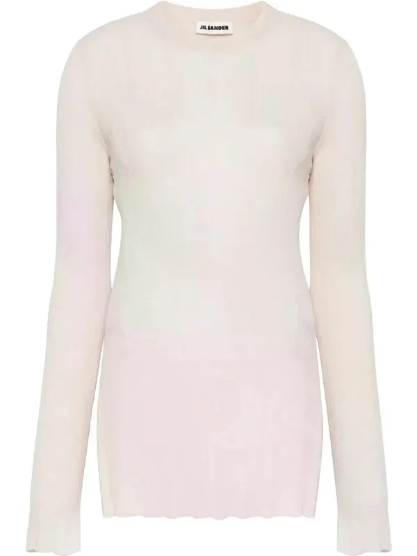 JIL SANDER Fine-ribbed Top - Neutrals