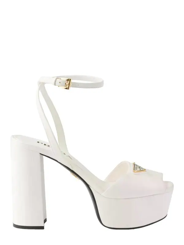 Prada Platform Leather Sandals - White