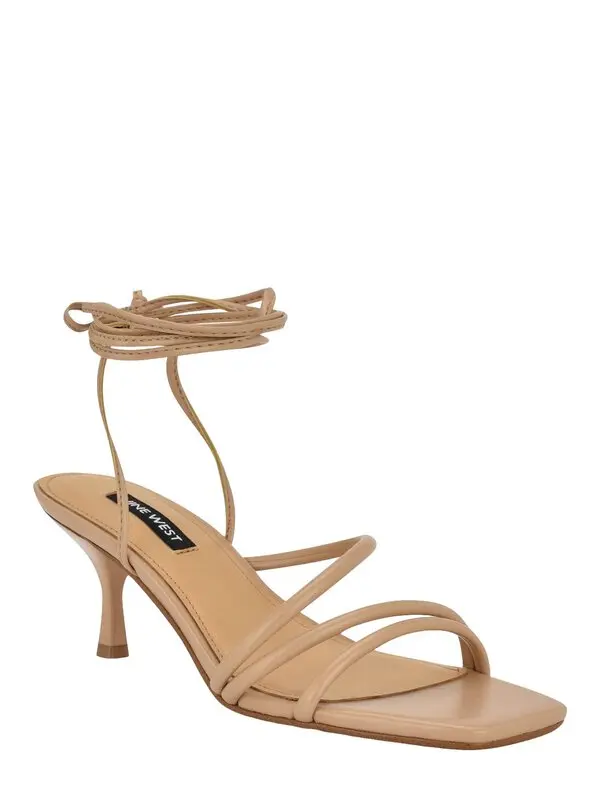 Nine West Hendy Ankle Wrap Sandal - Light Natural
