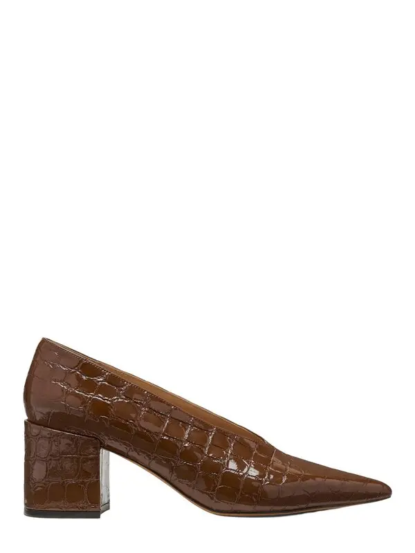 Ulla Johnson Polline Embossed Patent Leather Pumps - Sequoia