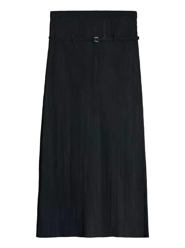 Apparis Judd Ribbed Midi Skirt - Black