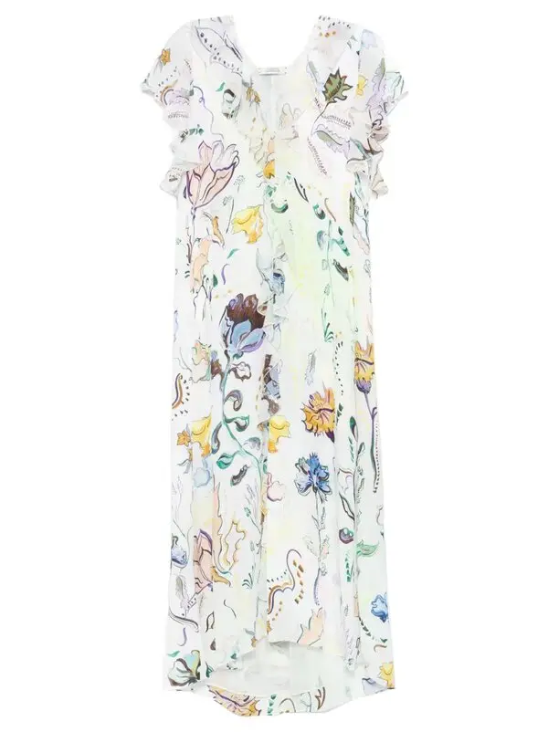 Dorothee Schumacher Floral Twist Midi Dress - White