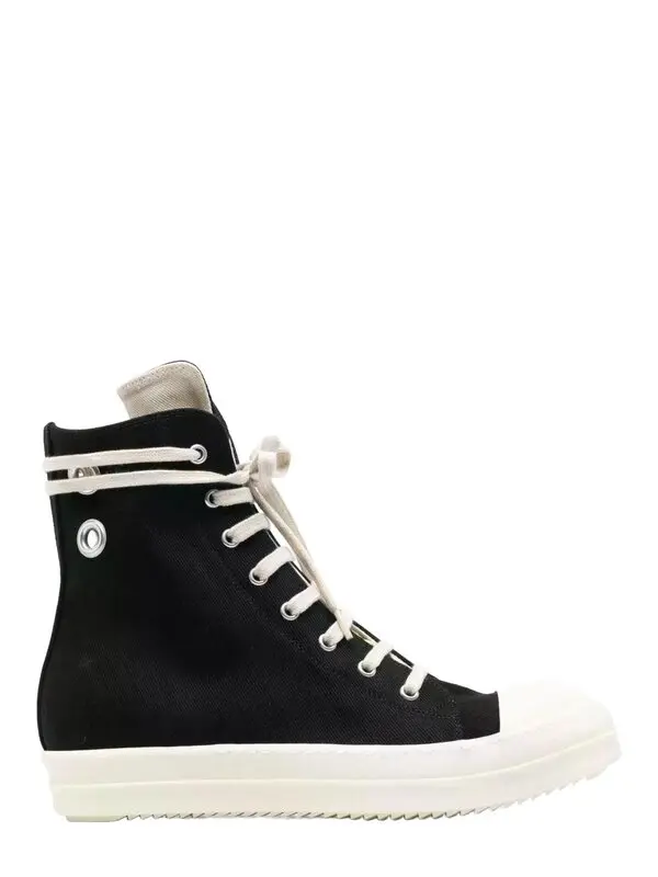 Rick Owens Eyelet-detail High-top Sneakers - Black