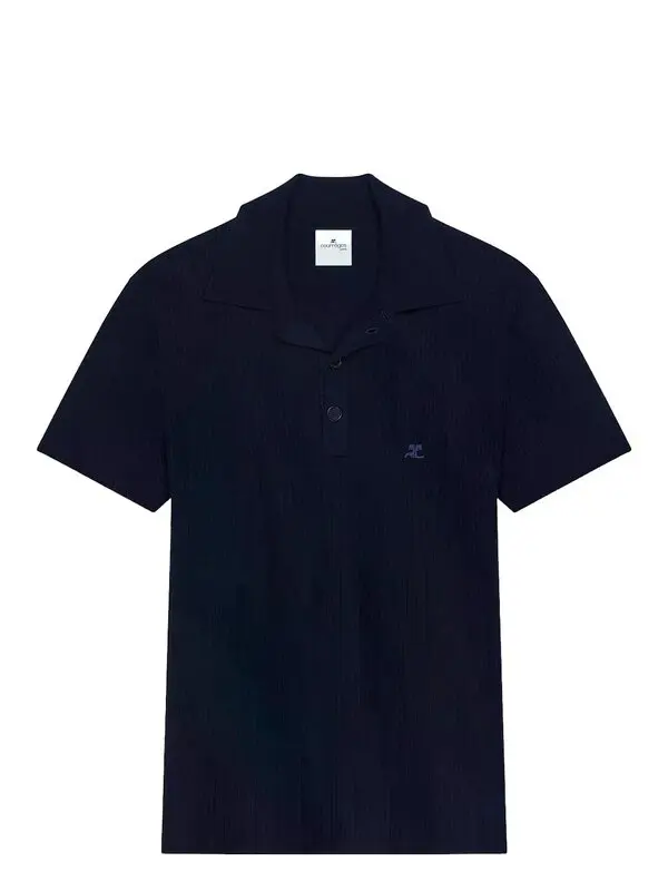 COURREGES Knitted Polo Shirt - Blue