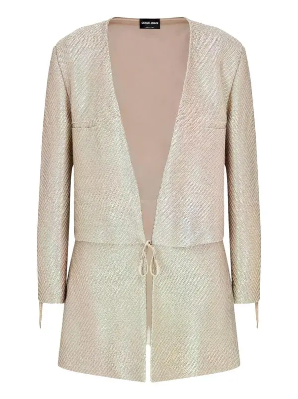 Giorgio Armani Raffia Jacquard Jacket - Neutrals