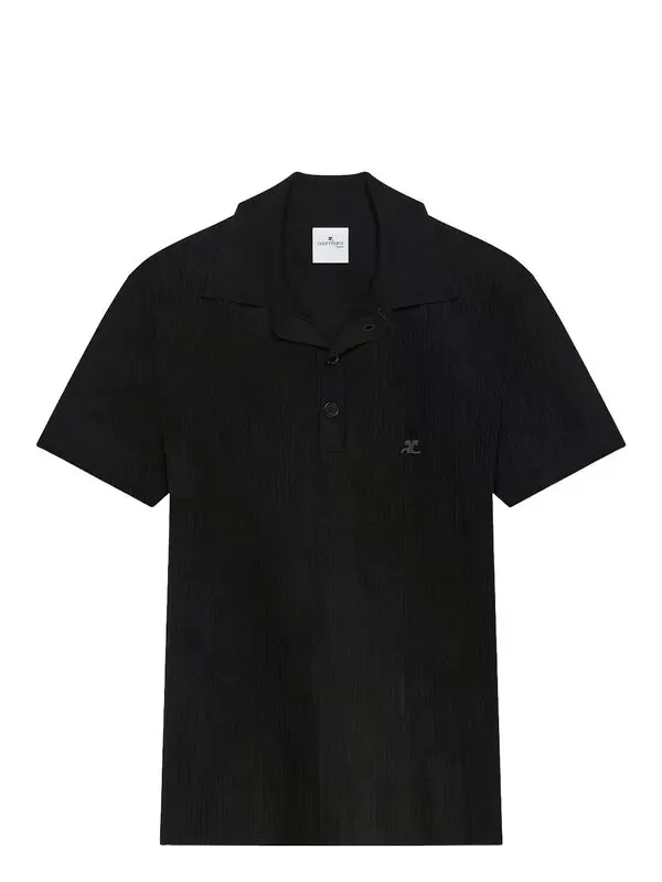 COURREGES Knitted Polo Shirt - Black