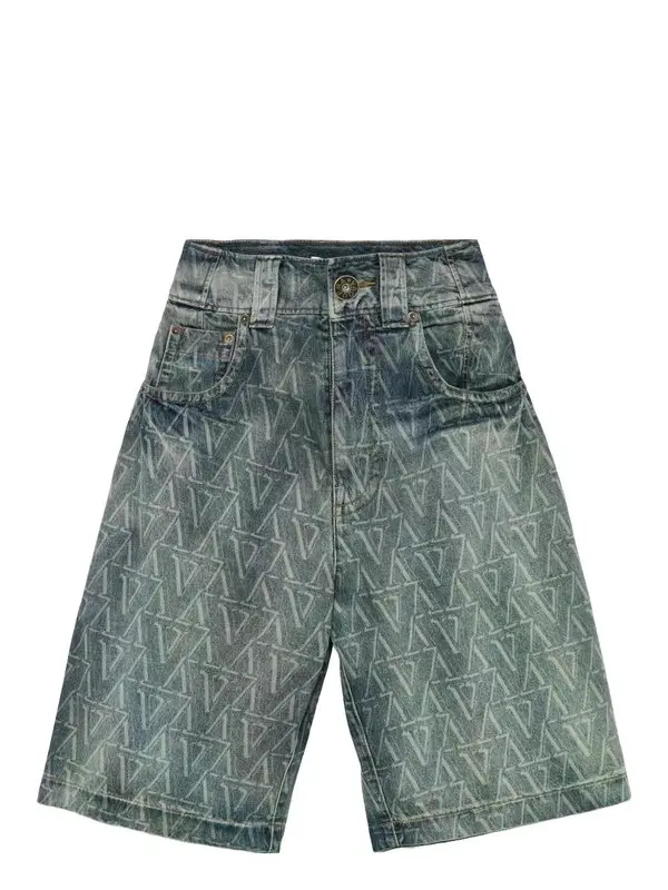 Vaquera Logo Print Shorts - Blue