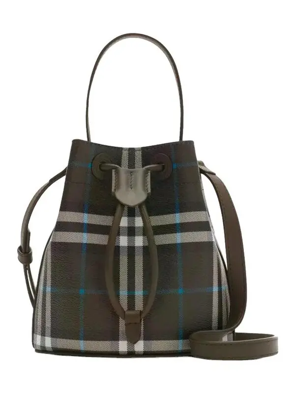 Burberry Check Mini Bucket Bag - Brown