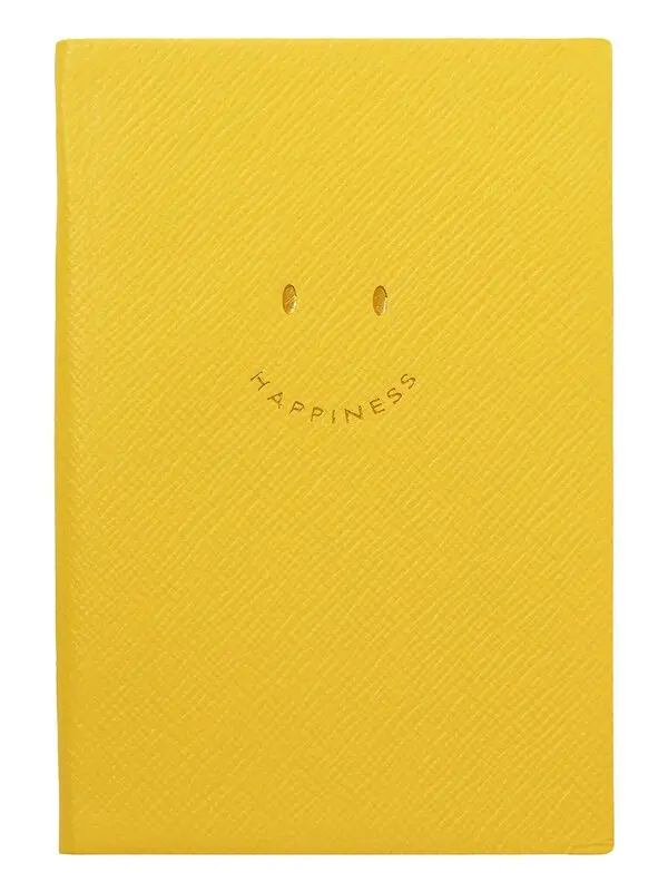 Smythson Chelsea Leather Happiness Notebook - Yellow