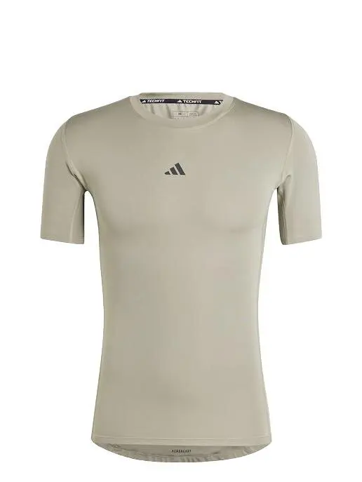 Adidas Techfit Compression Training Tee - Silver Pebble