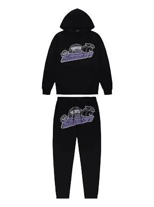 Trapstar Shooters Hooded Tracksuit - Black/purple