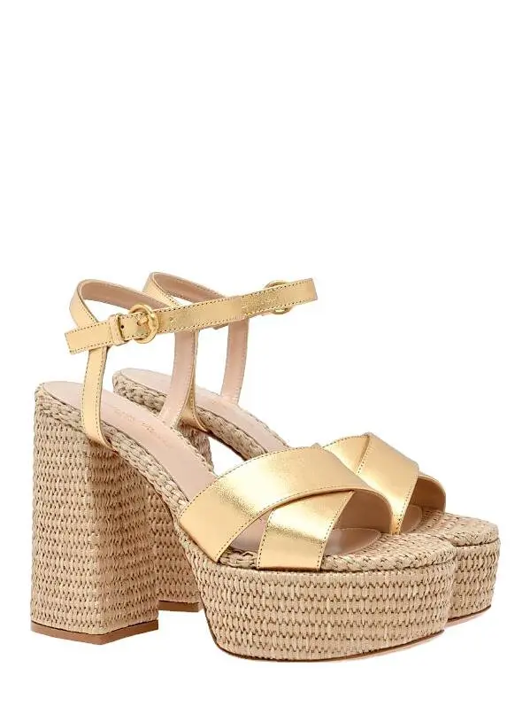 GIANVITO ROSSI Bebe Sandal - Gold Leather