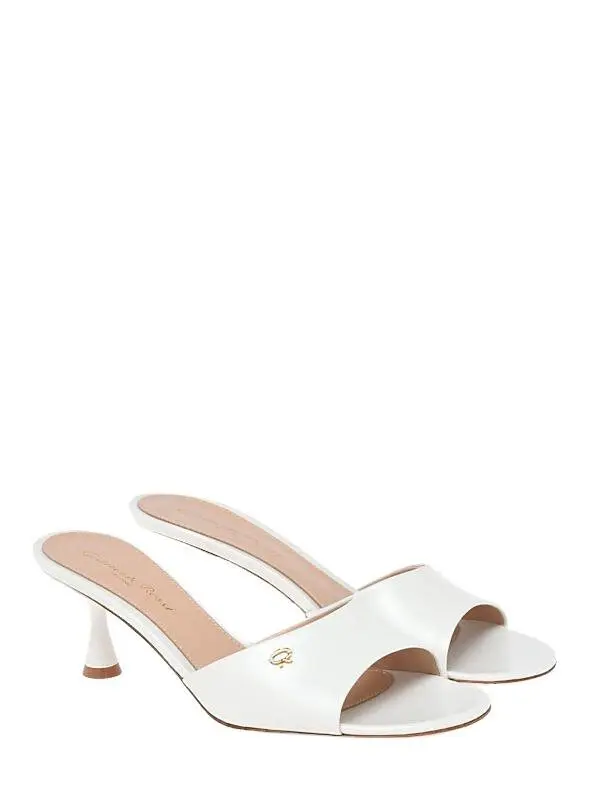 GIANVITO ROSSI Ascent 55 Mule - White Leather