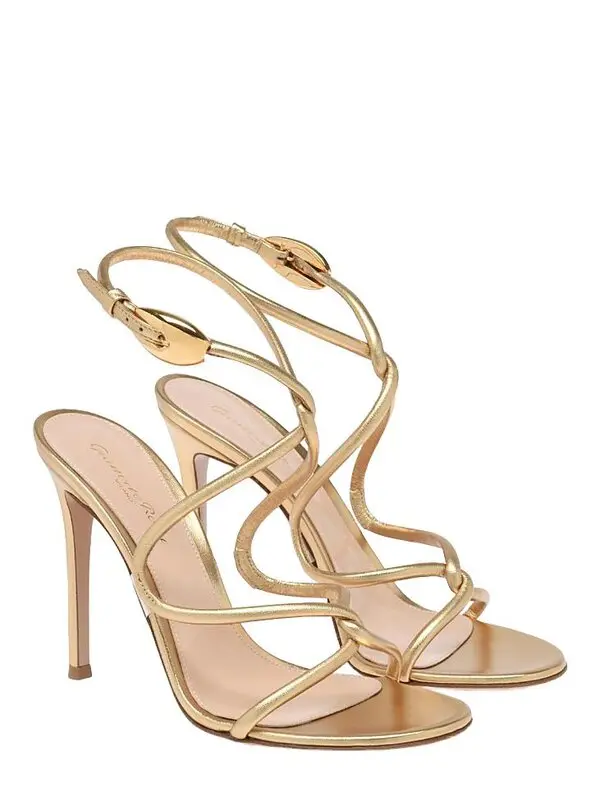 GIANVITO ROSSI Mamba Sandal - Gold Nappa Leather