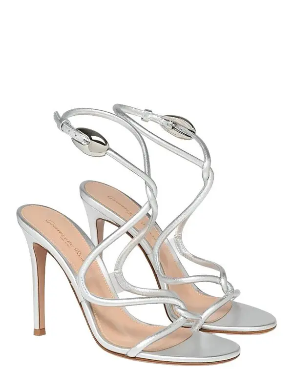 GIANVITO ROSSI Mamba Sandal - Silver Nappa Leather