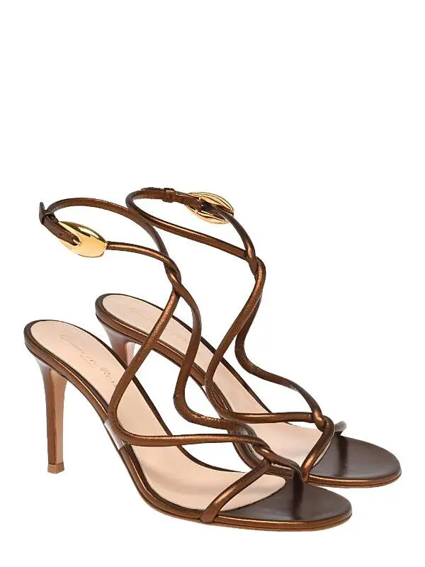 GIANVITO ROSSI Mamba 85 Sandals - Brown Leather