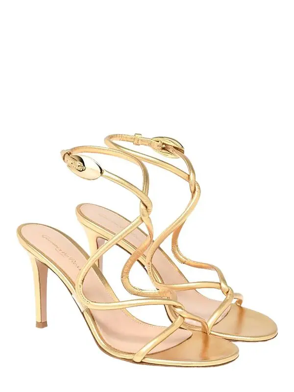GIANVITO ROSSI Mamba 85 Sandals - Gold Nappa