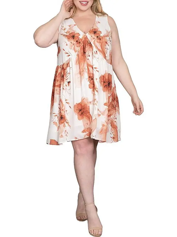 STANDARDS & PRACTICES Floral Print Mini Shift Dress - Desert Floral