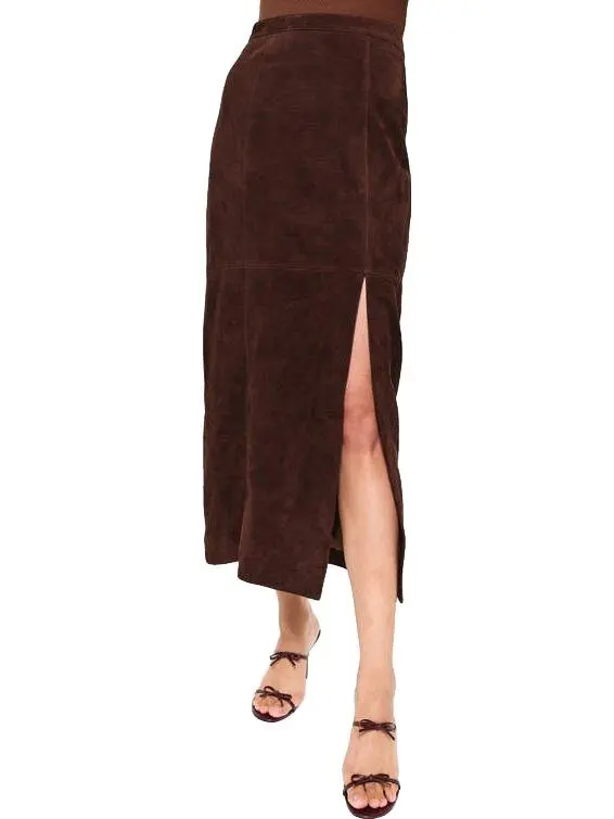Cami Nyc Idris Suede Midi Skirt - Malt