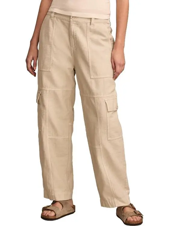Lucky Brand Straight-leg Slub Cargo Pants - Tofu