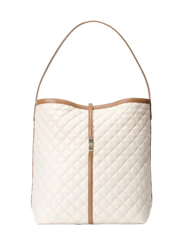 Mz Wallace Large Astor Quilted Hobo Bag - Sandshell With Brown