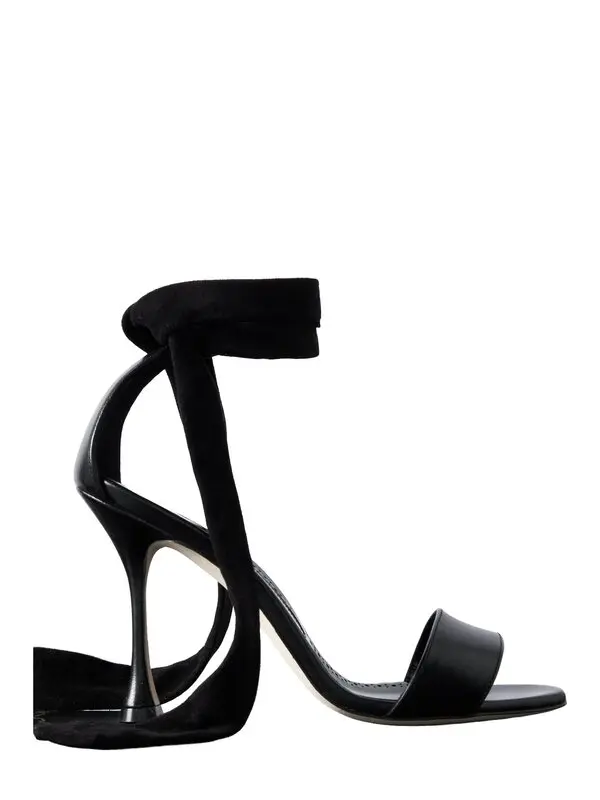 Manolo Blahnik Chastana 105 Leather Sandals - Black