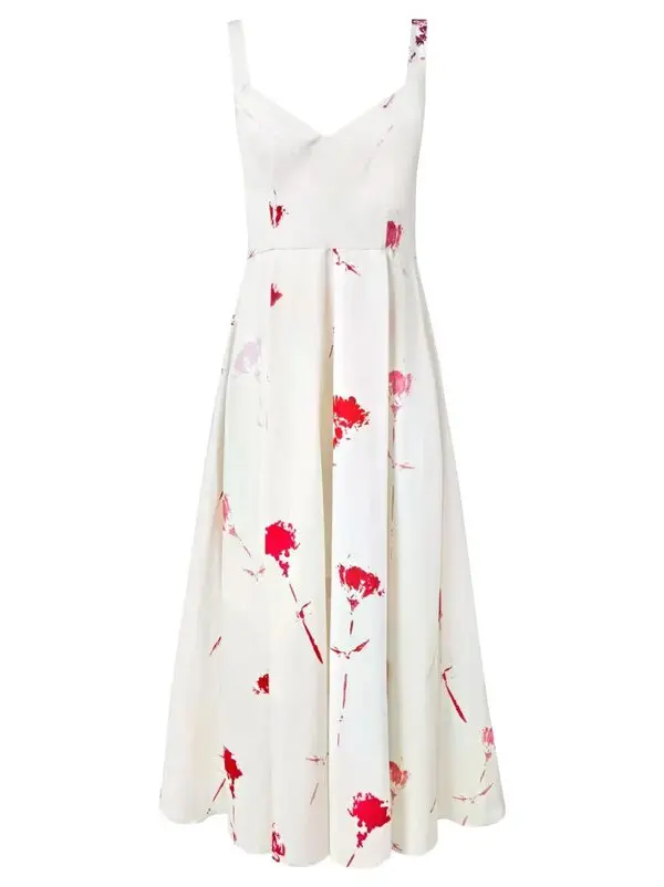 Alejandra Alonso Rojas Floral-print Midi Dress - White
