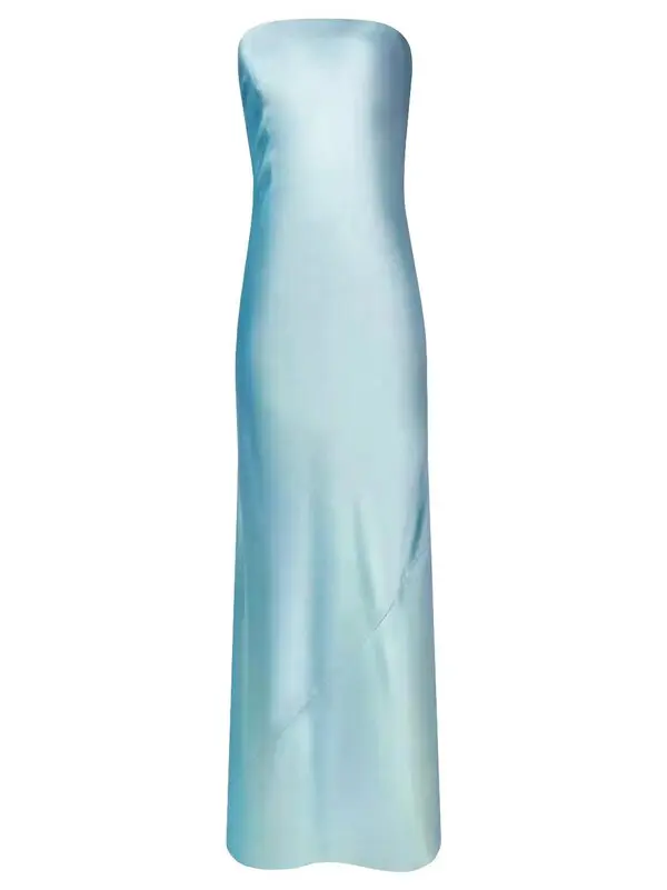Alejandra Alonso Rojas Strapless Silk Gown - Blue