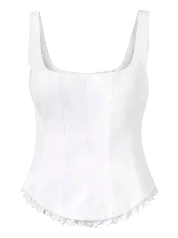 Alejandra Alonso Rojas Broderie-trim Corset Top - White