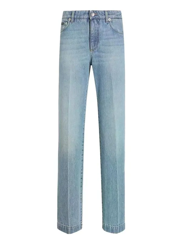 Dolce & Gabbana Pressed-crease Jeans - Blue