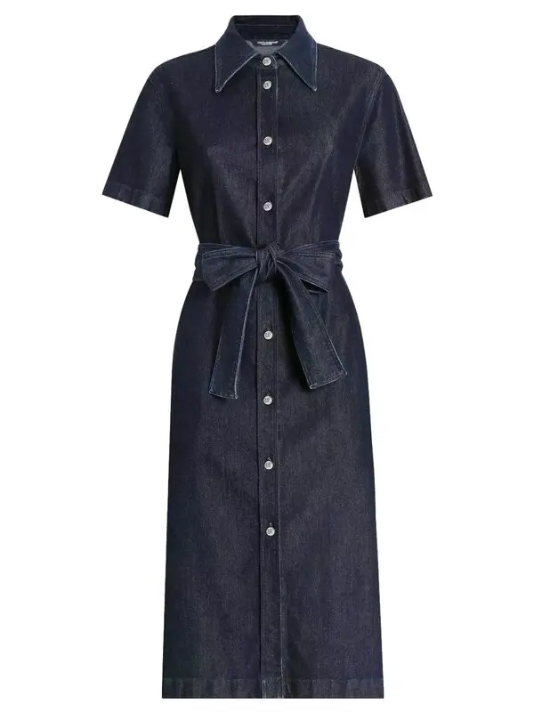 Dolce & Gabbana Belted Denim Dress - Blue