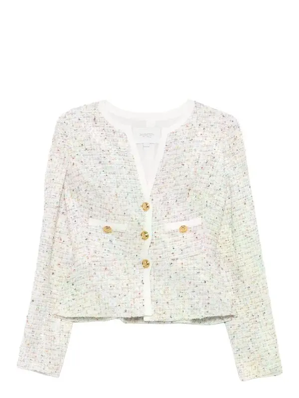 Giambattista Valli V-neck Tweed Jacket - White