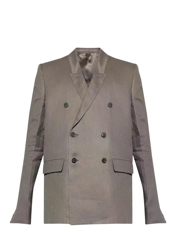 Rick Owens Double-breasted Linen Blazer - Grey