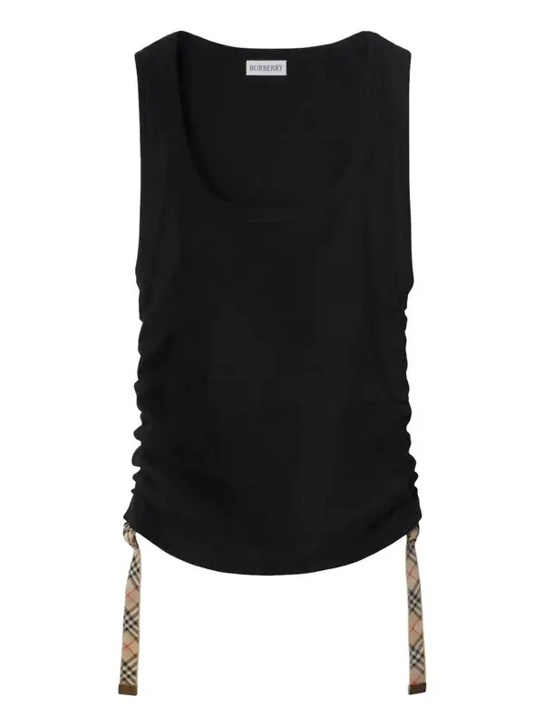 Burberry Check-trim Tank Top - Black