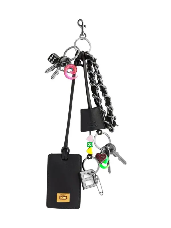Balenciaga Rodeo Tag Bag Charm - Black