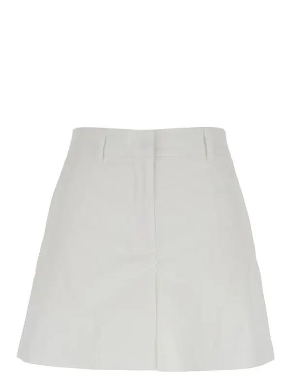 PLAIN Cotton Blend Shorts With Belt Loops - White