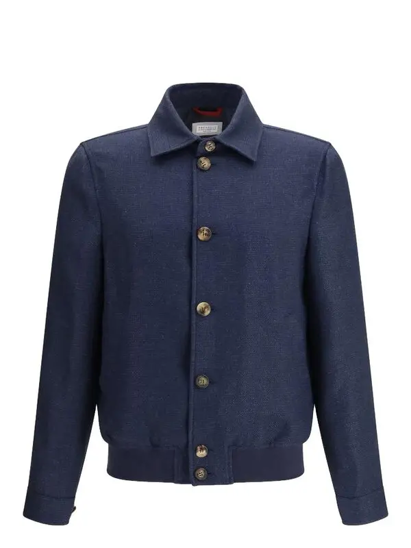 Brunello Cucinelli Hopsack Jacket - Blue