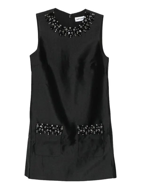 SELF-PORTRAIT Sleeveless Dress - Black