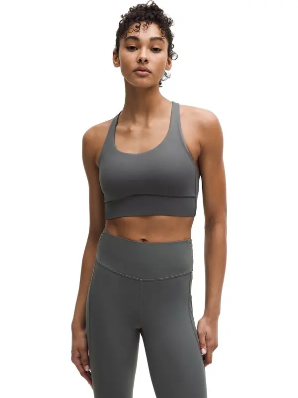 Lululemon Energy Longline Bra Medium Support, B-d Cups - Onyx Grey