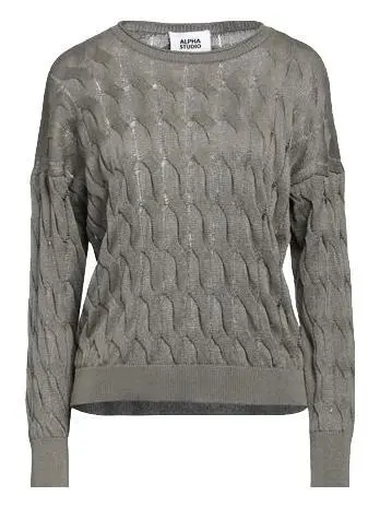 Alpha Studio Knitted Crewneck Sweater - Green