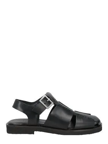 Sandro Leather Fisherman Sandals - Black