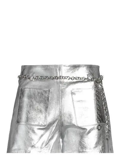 Maje Glossed-leather Shorts - Silver