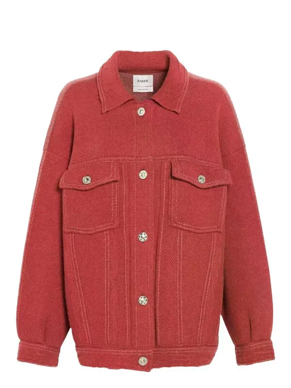 BARRIE Cashmere-cotton Denim Jacket - Red