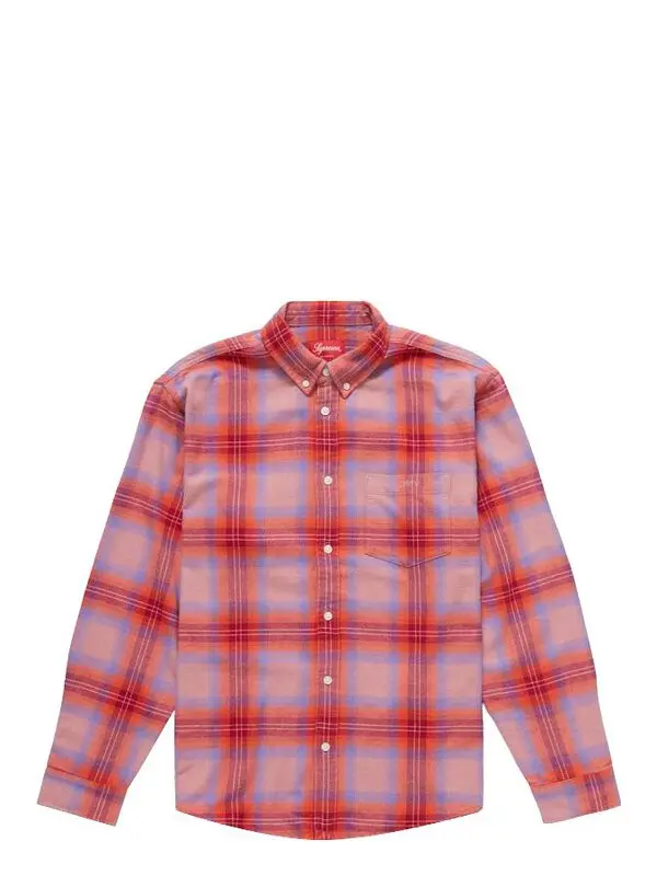 Supreme Brushed Plaid Flannel Shirt - Pink